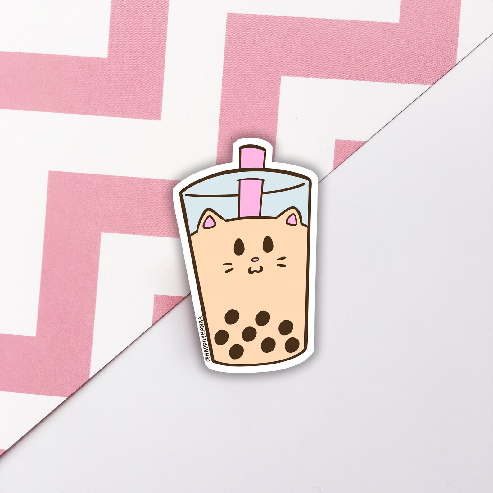 Boba Cat Matte Vinyl Sticker 3 Inches Kawaii Boba and - Etsy