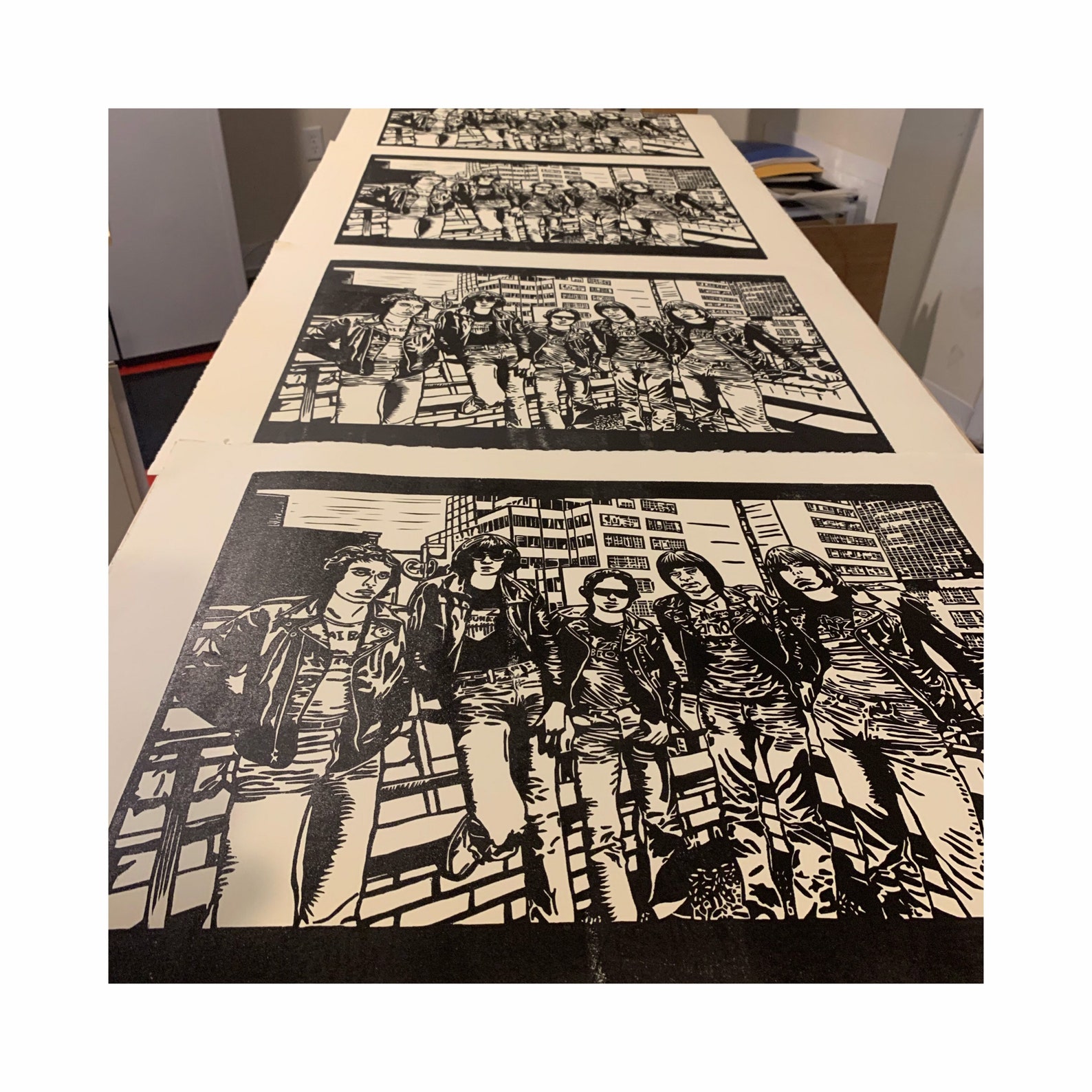 Ramones Linocut Print Handmade Punk Rock Art Print - Etsy