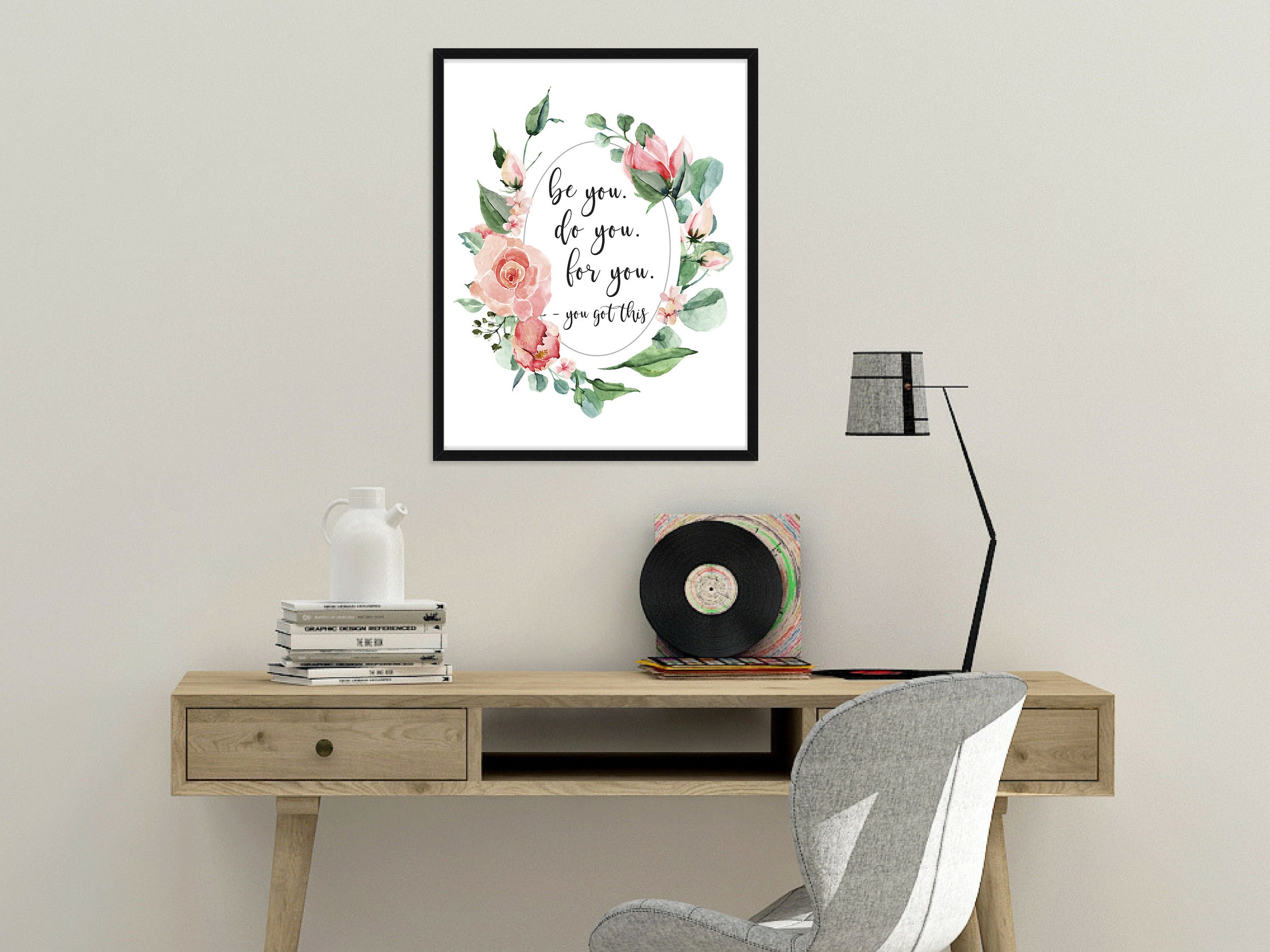 Watercolor Floral Print, Inspirational Quote Art (digital Download) - Etsy