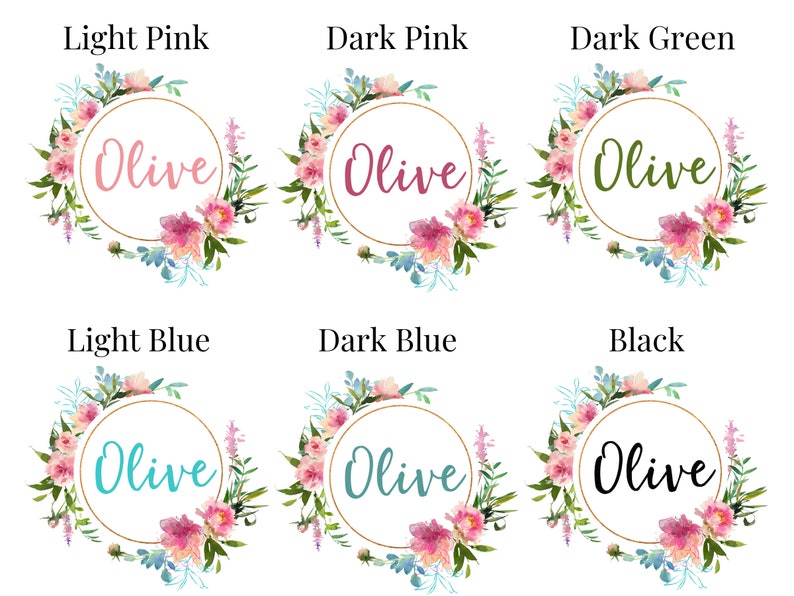 Custom digital download Name art Watercolor floral Nursery | Etsy