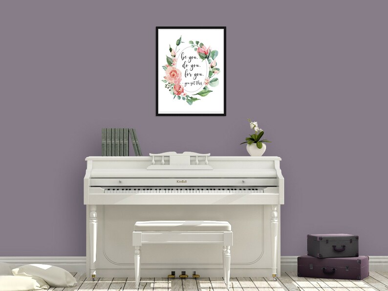 Watercolor Floral Print, Inspirational Quote Art (digital Download) - Etsy