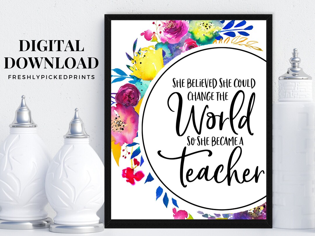 Teacher Appreciation Print, Teacher Gift Ideas, Teacher Present Quote ...