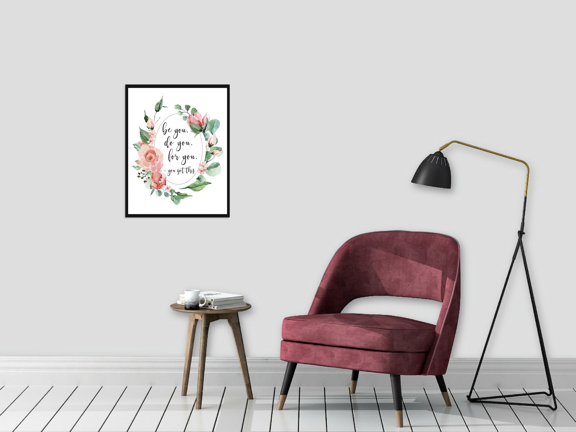 Watercolor Floral Print, Inspirational Quote Art (digital Download) - Etsy