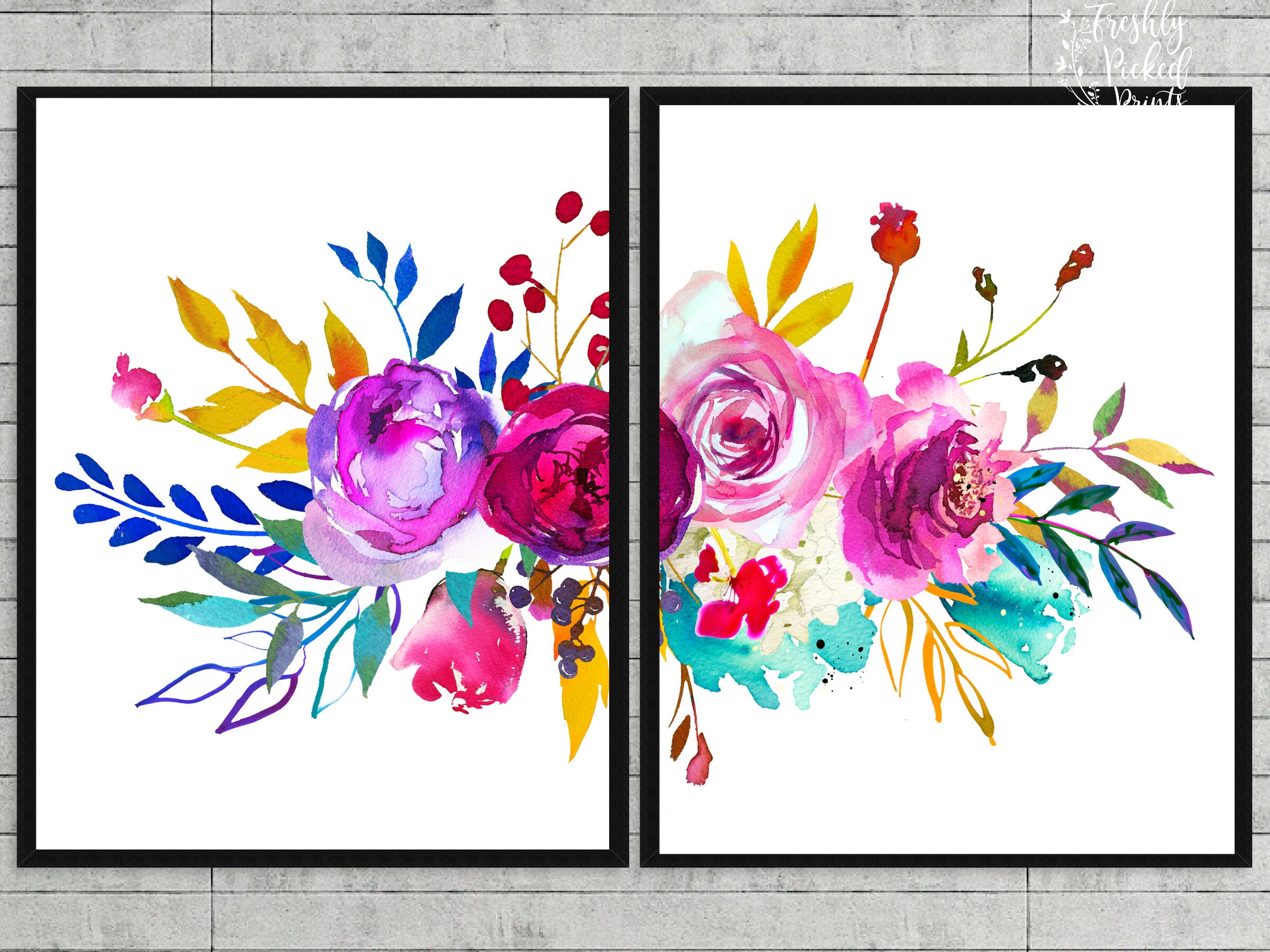 Downloadable Art | Floral Printable Wall Art| Digital Download | Bright ...