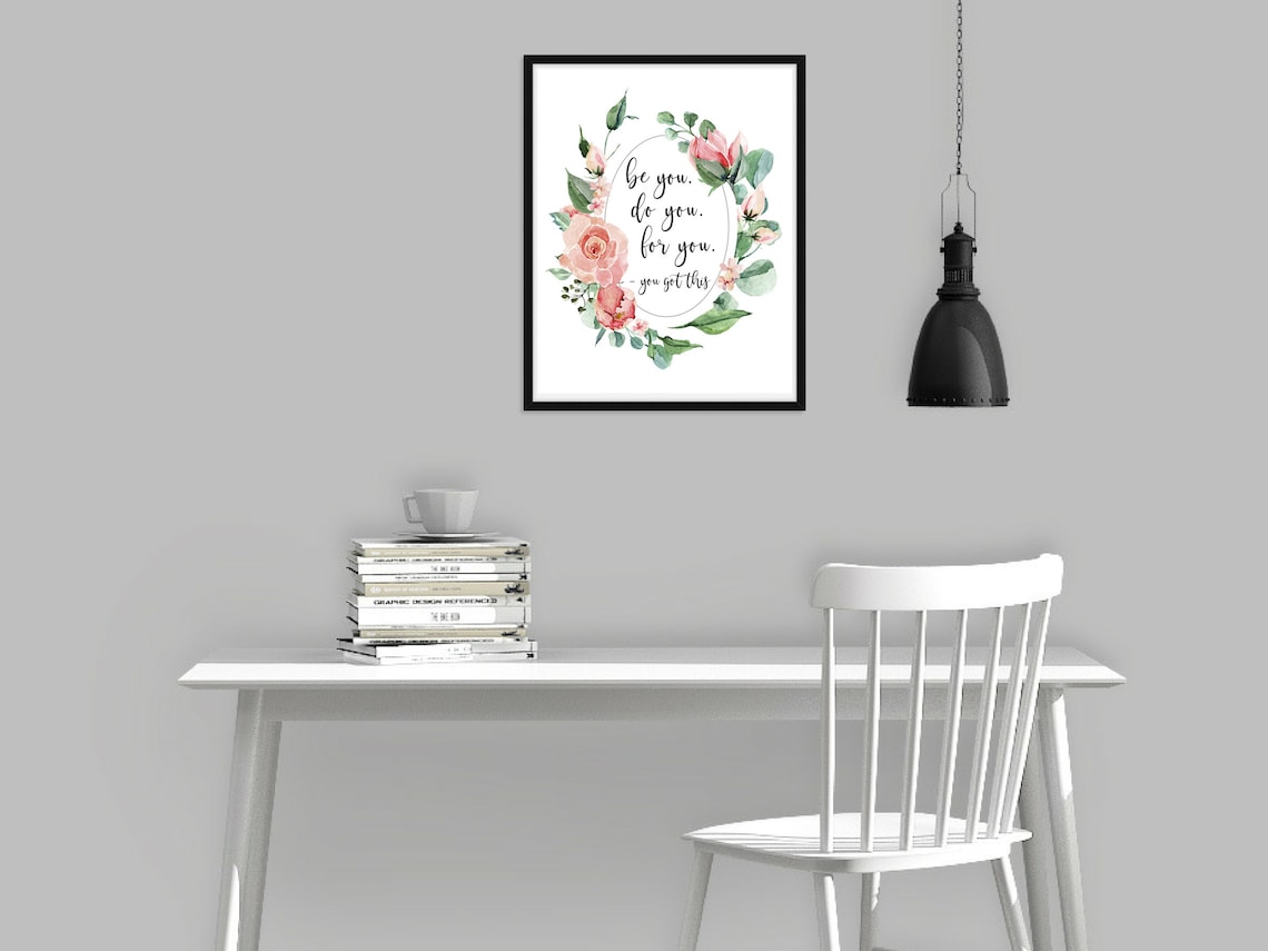 Watercolor Floral Print, Inspirational Quote Art (digital Download) - Etsy