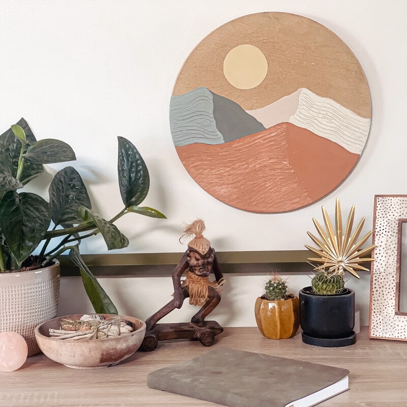 Boho Mountain Wall Art - Etsy