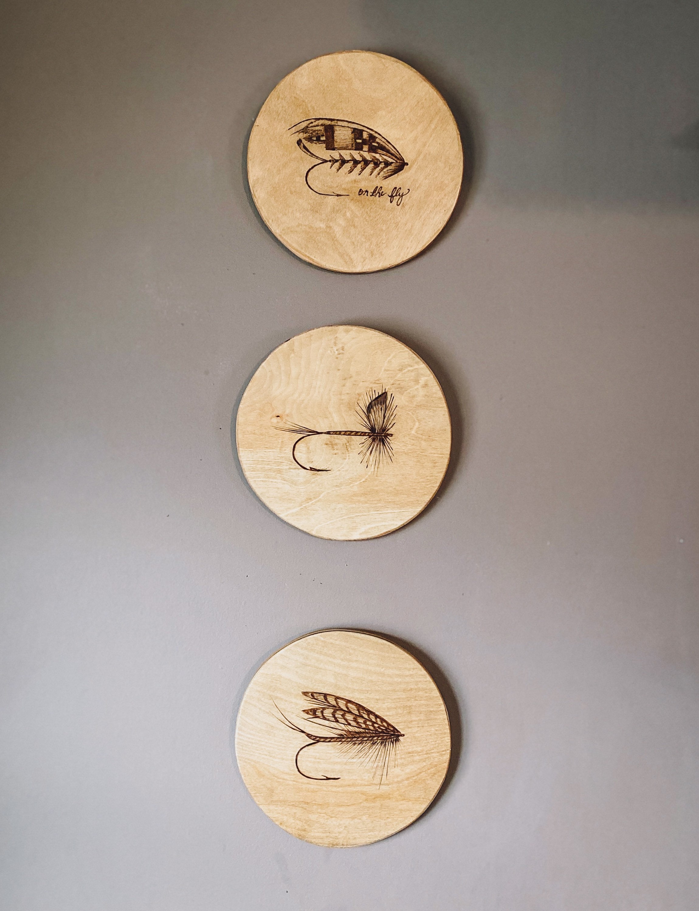 Fly Fishing Fly Wall Hanging Set Fly Fishing Fishing Wall | Etsy