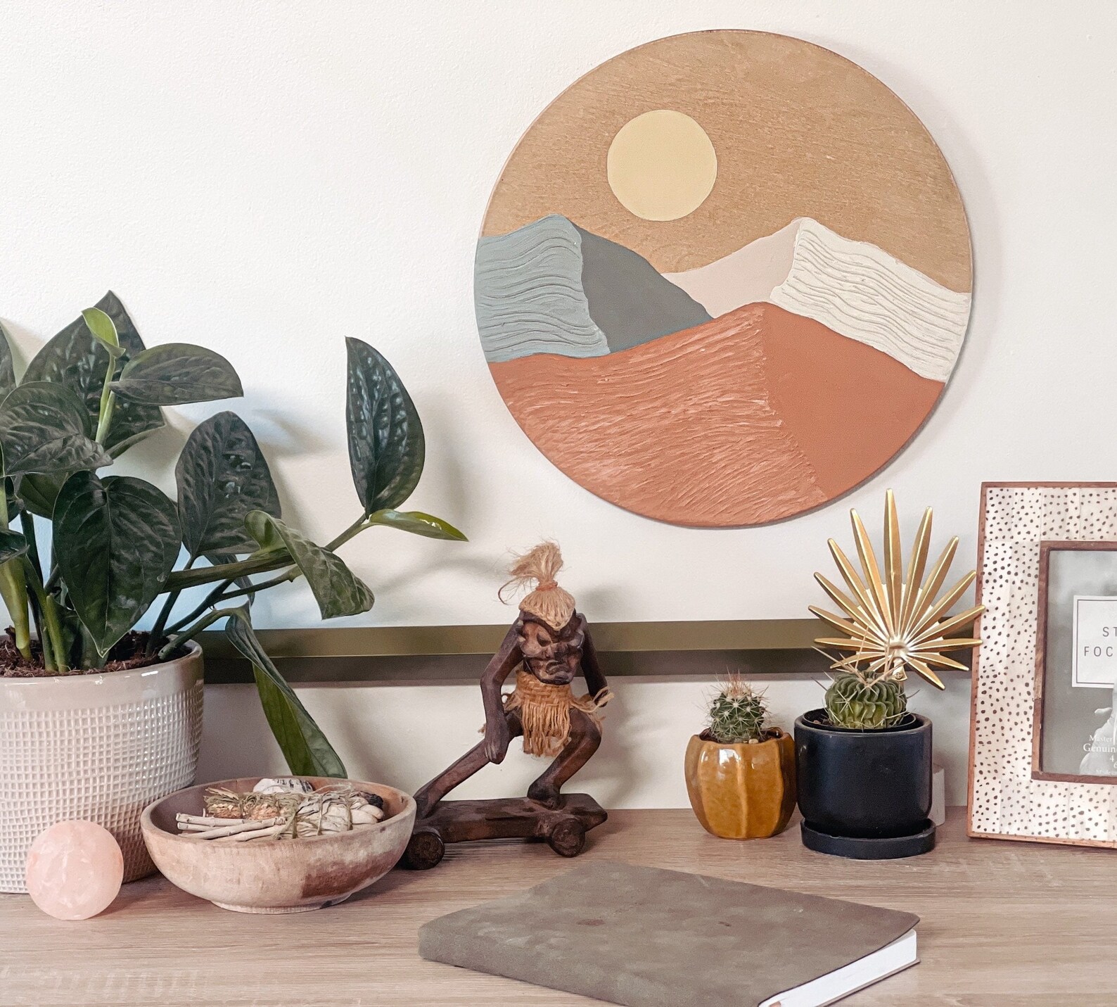 Wooden Boho Terra Cotta Mountain Circle Boho Decor - Etsy