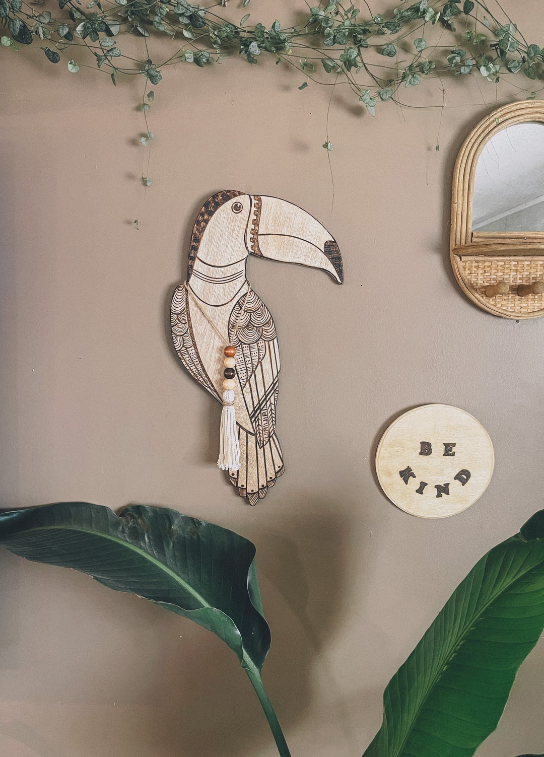 Toucan Bird Wall Art, Boho Nursery, Jungle Nursery, Unique Gift, Wooden ...