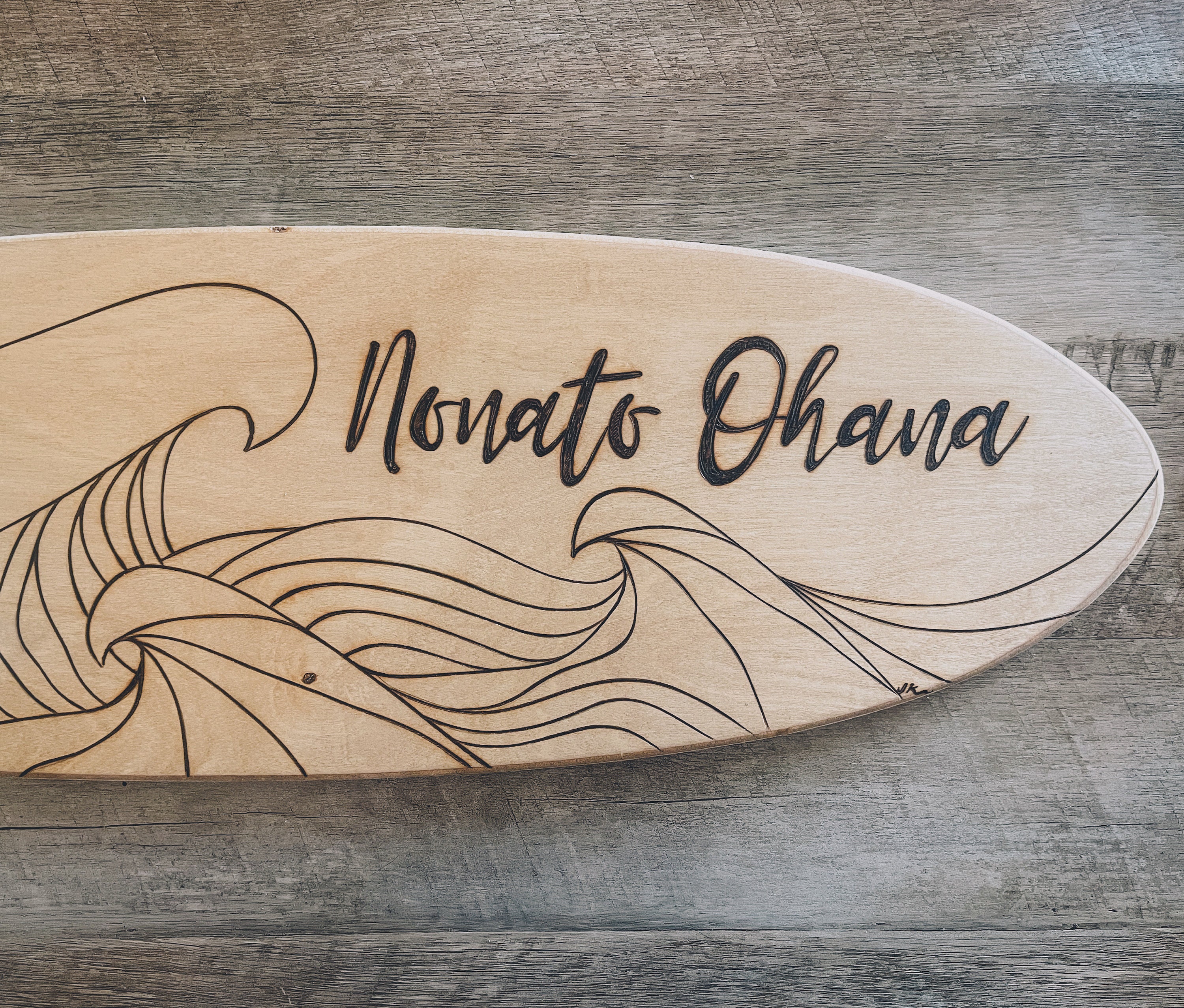 Handmade Wooden Surfboard, Boho Decor, Coastal Home Decor, Longboard ...