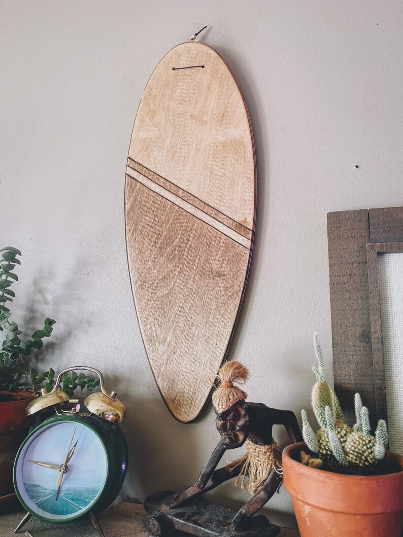 Mini Wooden Surf/longboard Two Tone Natural Wood Surf - Etsy
