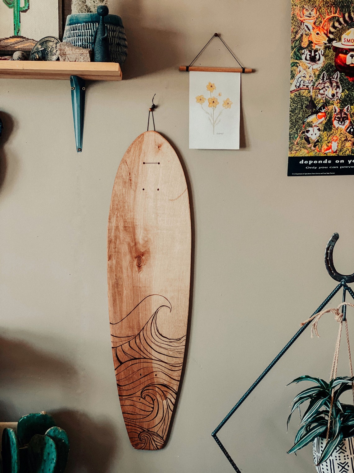 Longboard/surf Style Wall Decor Surf Style Surfboard - Etsy