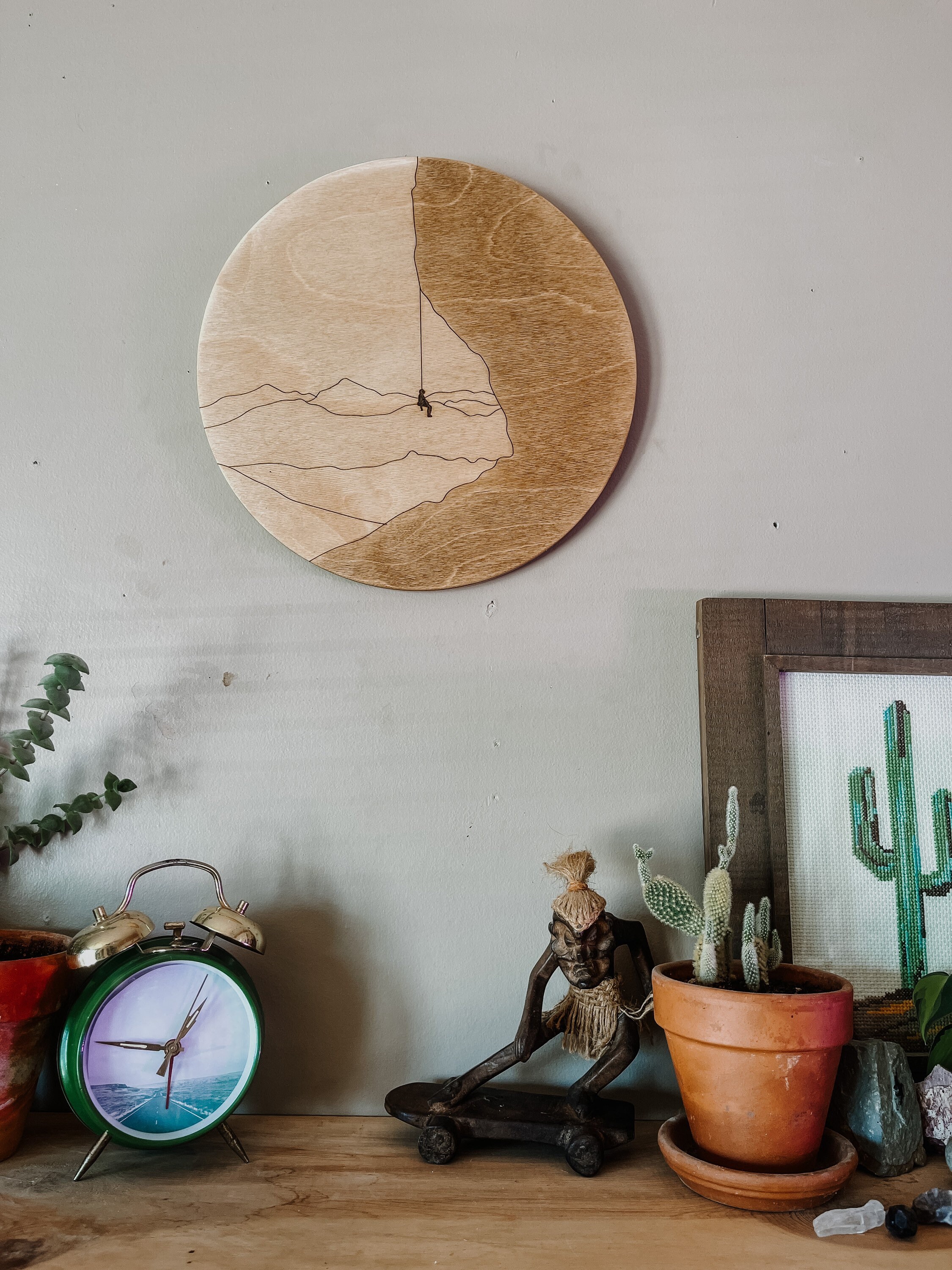 Wooden Circle Rock Climbing Wall Hanging Rock Climbing | Etsy