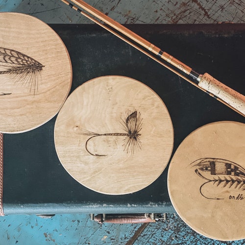 Fly Fishing Fly Wall Hanging Set Fly Fishing Fishing Wall | Etsy