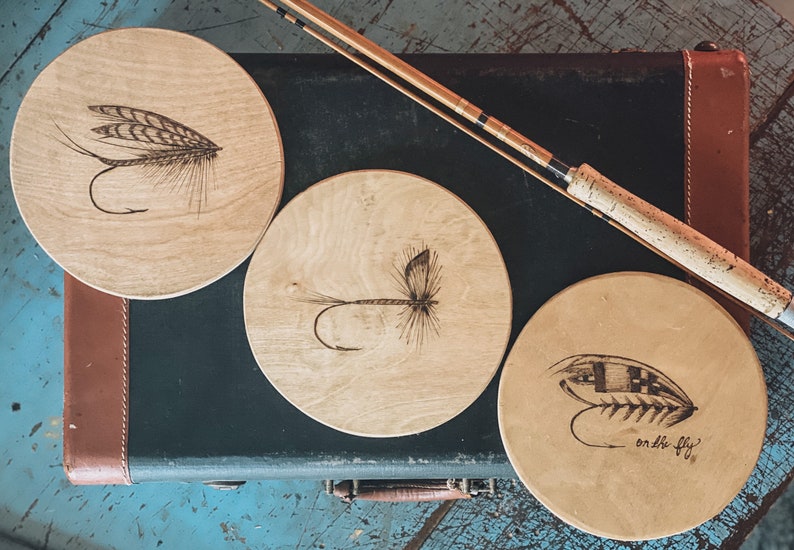 Fly Fishing Fly Wall Hanging Set Fly Fishing Fishing Wall - Etsy