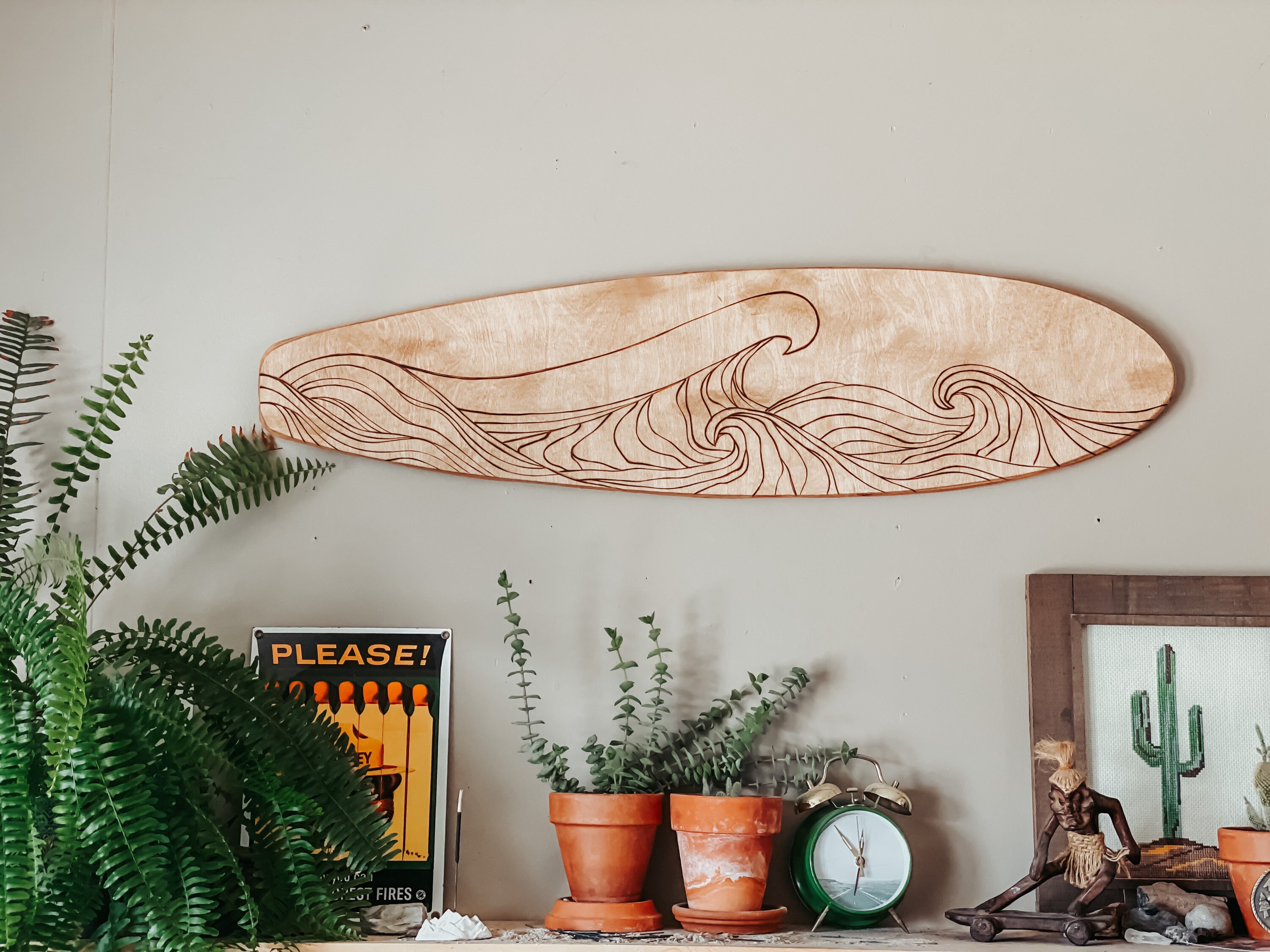 Longboard/surf Style Wall Decor Surf Style Surfboard - Etsy