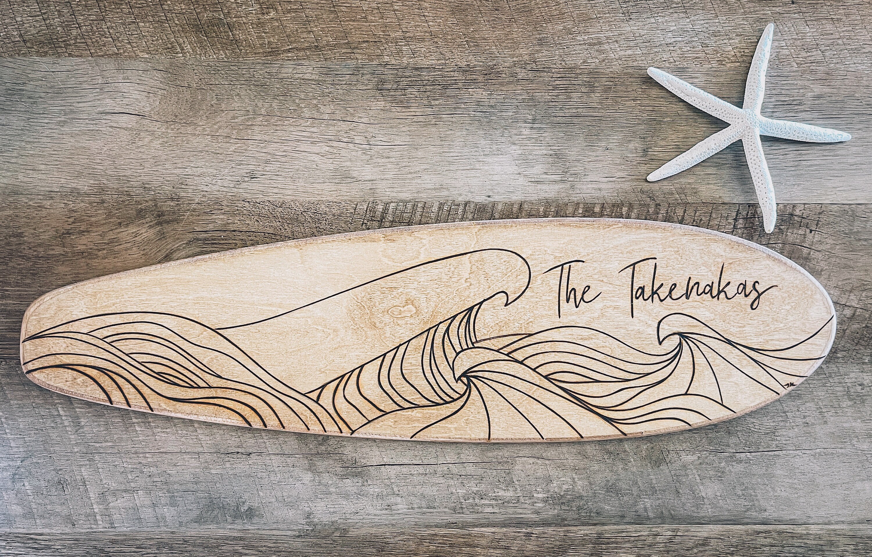 Handmade Wooden Surfboard, Boho Decor, Coastal Home Decor, Longboard ...