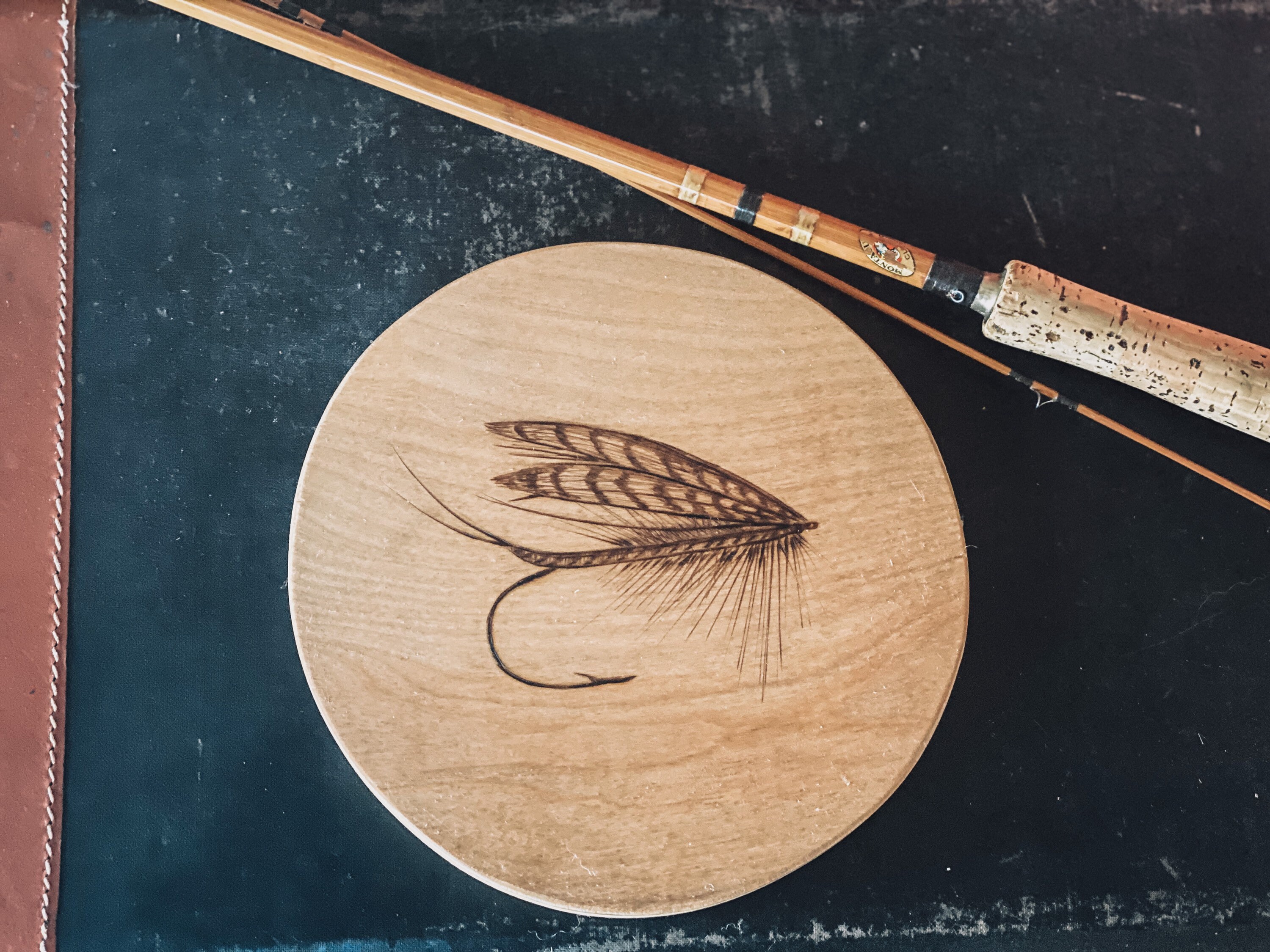 Wooden Fly Fishing Mayfly Circle Wall Hanging Fly Fishing | Etsy