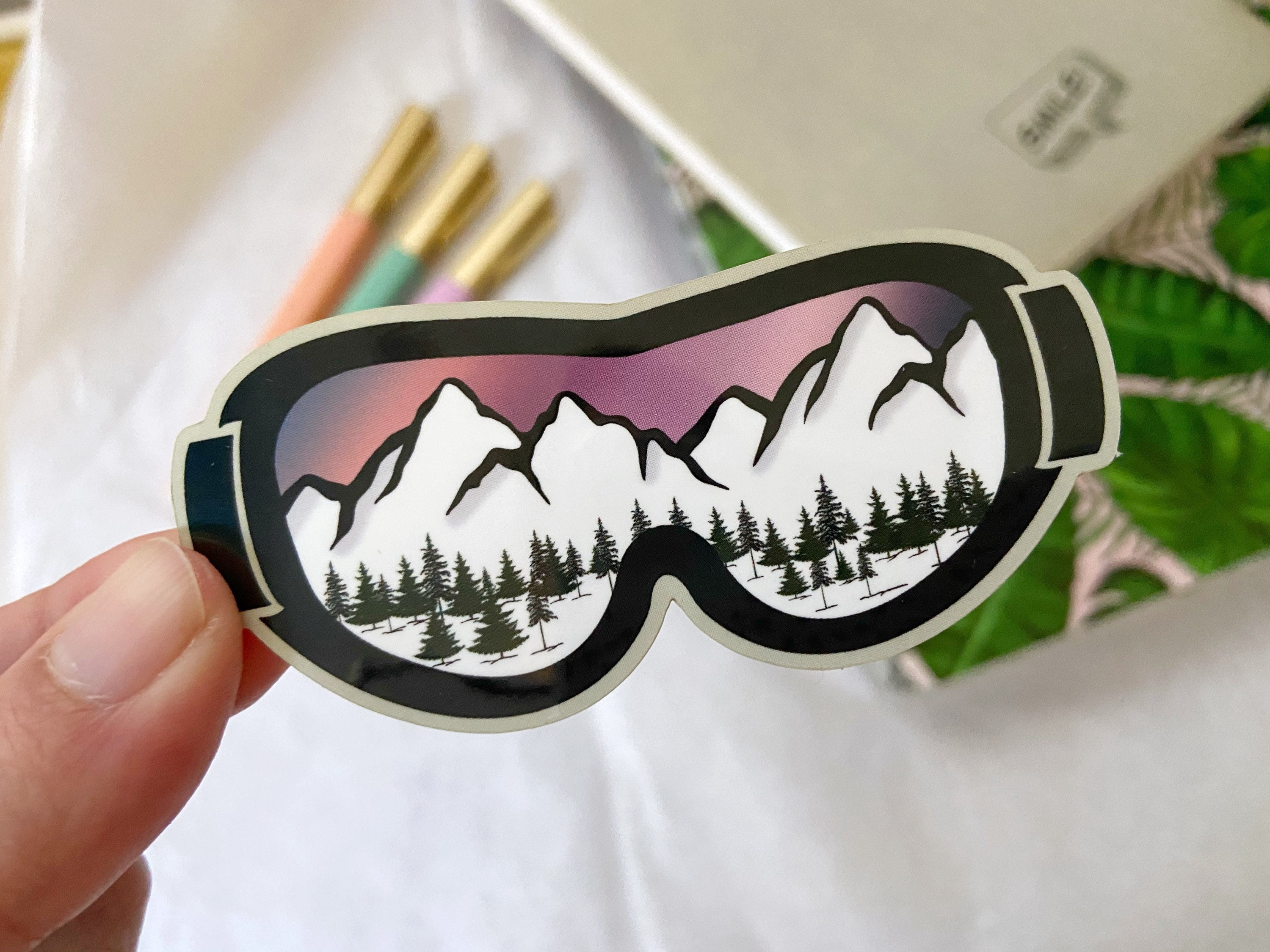 Snow Goggles Vinyl Sticker | Waterproof Laptop Decal - Etsy
