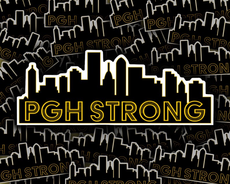 PGH Strong Vinyl Sticker | Pittsburgh Skyline, Waterproof Laptop Decal ...