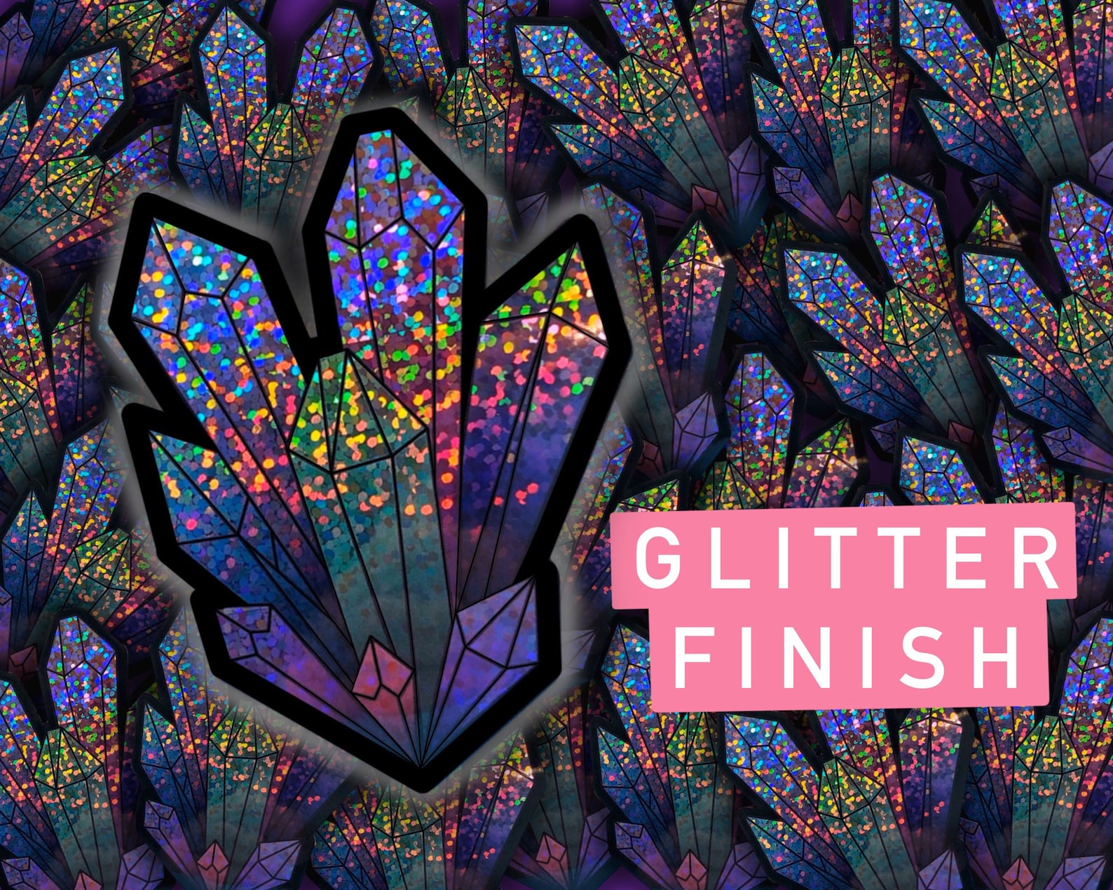 Glitter Crystals Vinyl Sticker | Stickers for Hydroflask | Laptop ...