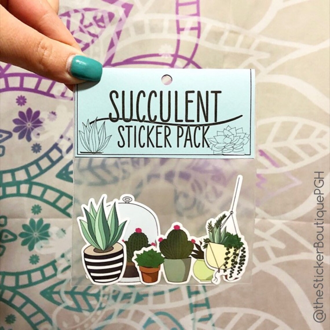 Succulent Vinyl Sticker Pack 4 Pcs Stickers for Hydroflask - Etsy