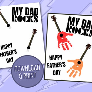 My Dad Rocks Printable - Download Print - Daddy - Father's Day - Guitar ...
