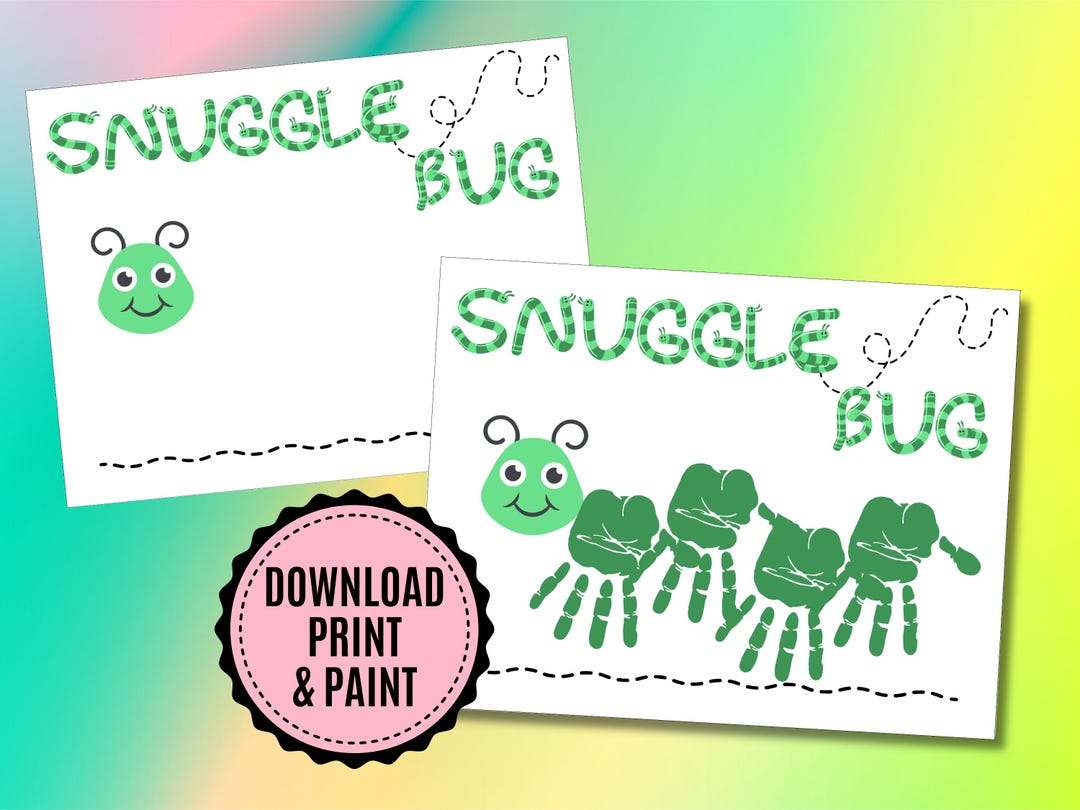 Snuggle Bug Handprint Craft | Kids Caterpillar Keepsake (instant ...