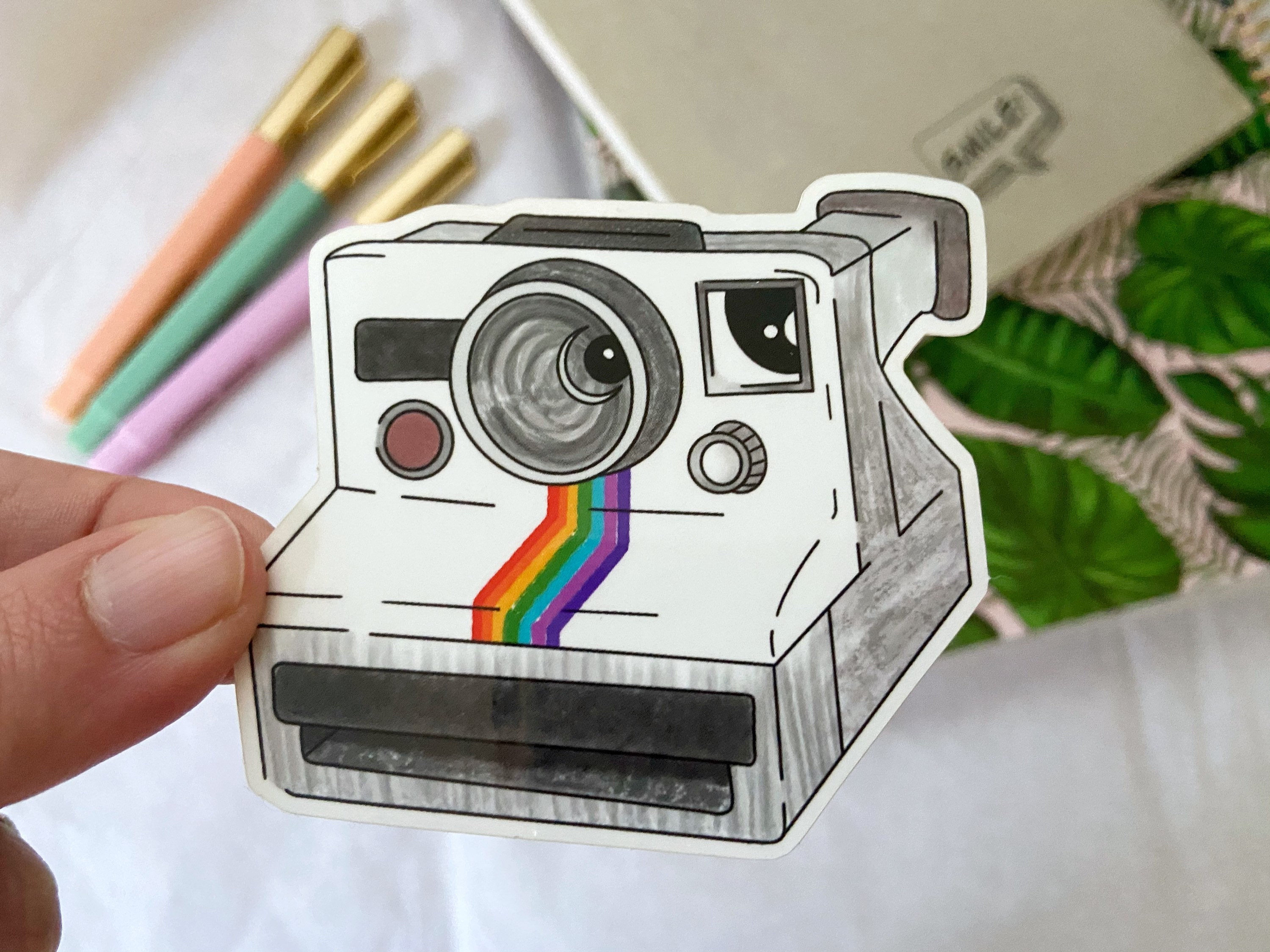 Sketch Polaroid Vinyl Sticker | Waterproof Laptop Decal - Etsy