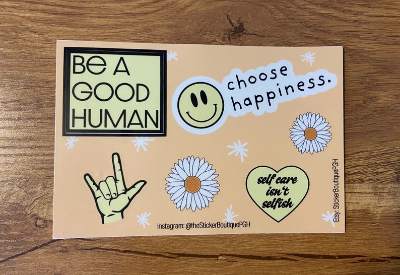 Positive Thoughts Sticker Vinyl Sticker Sheet Stickers for - Etsy