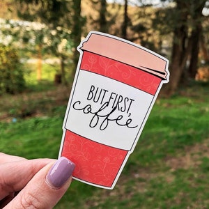 But First Coffee Vinyl Sticker | Stickers for Hydroflask | Laptop ...