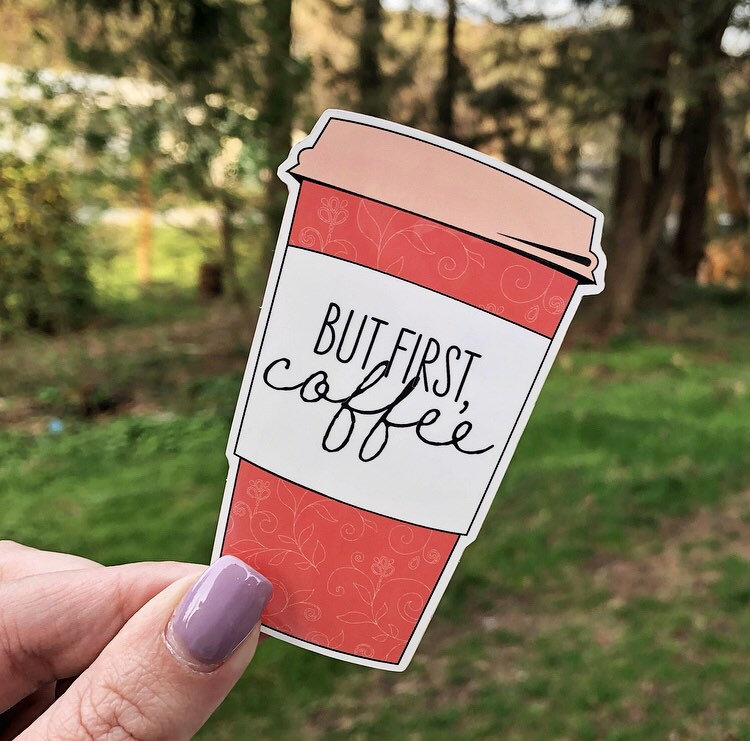 But First Coffee Vinyl Sticker Stickers for Hydroflask - Etsy