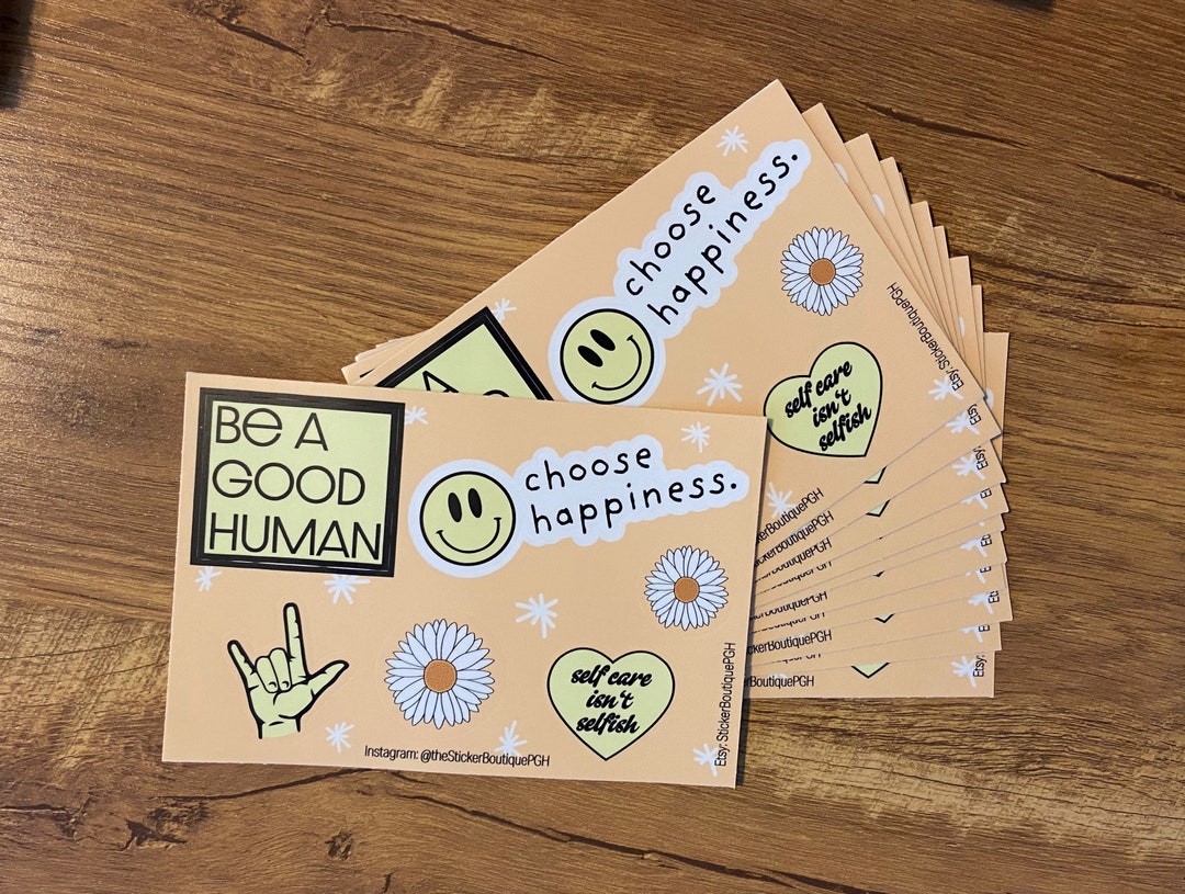 Positive Thoughts Sticker Vinyl Sticker Sheet | Stickers for Hydroflask ...