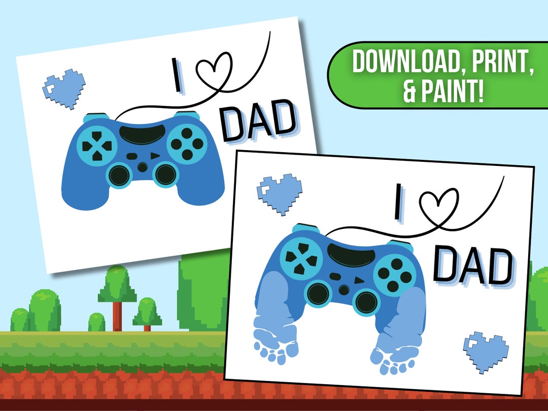 I Love Dad Download Craft - Video Game Dad - Father's Day - Kids Craft ...