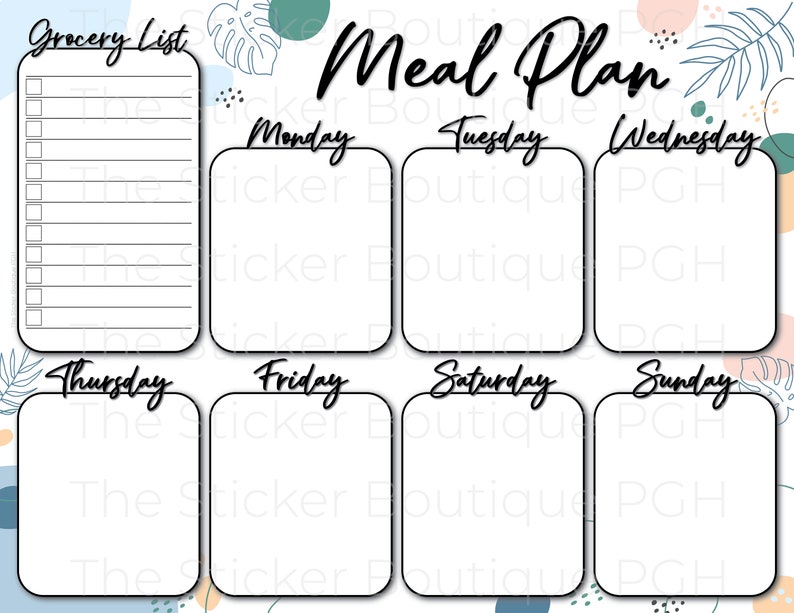 Meal Planner Printable, Weekly Food Plan, Meal Tracker, Food Planner ...