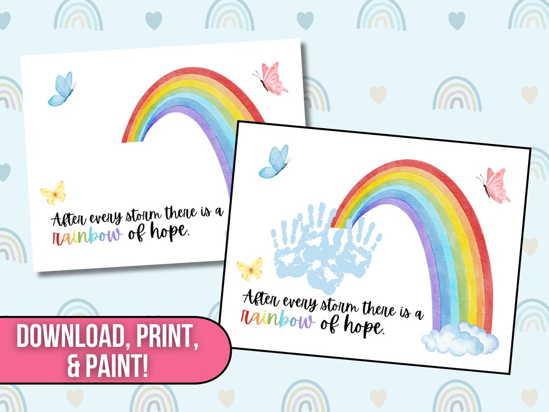 Rainbow Handprint Art – DIY Kids Craft, Hope Printable (digital ...