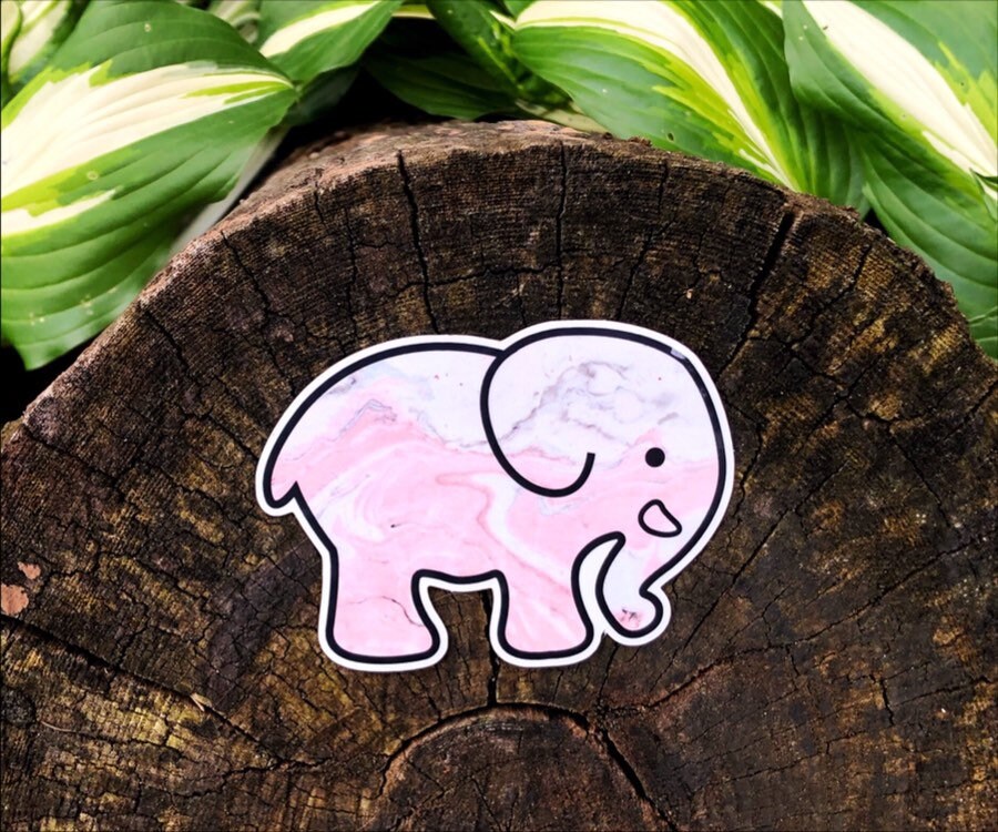 Marble Elephant Vinyl Sticker Stickers for Hydroflask - Etsy