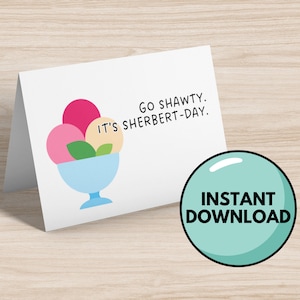 It's Sherbert-day Birthday Card - Greeting Card - Downloadable Card ...