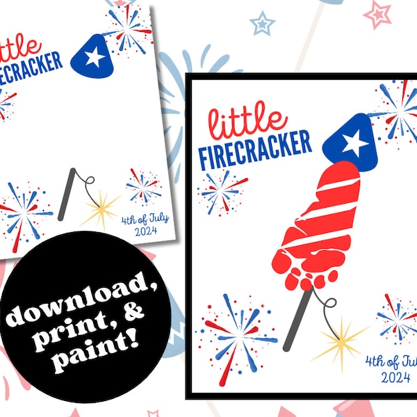 4th of July Baby Footprint - Etsy