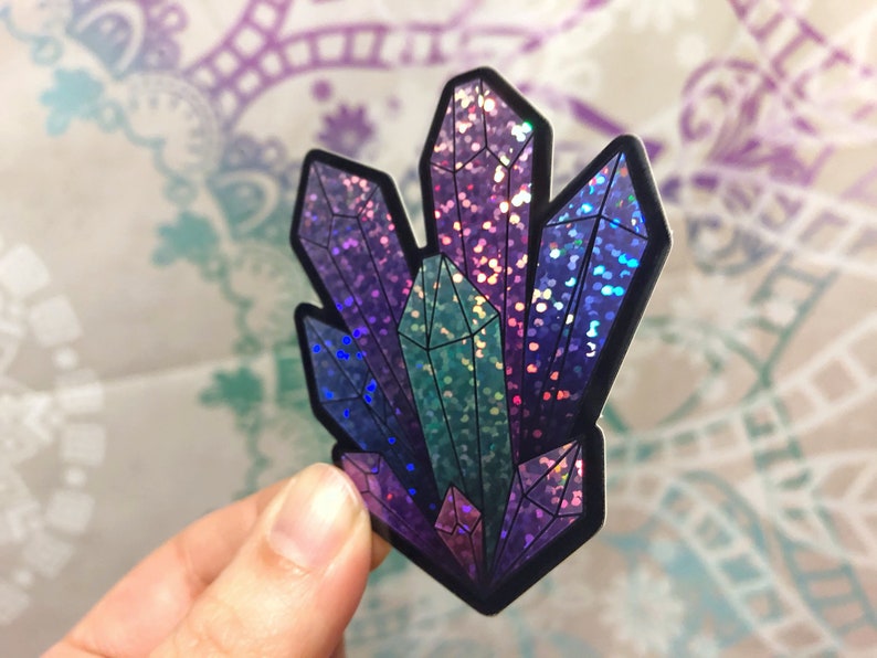 Glitter Crystals Vinyl Sticker Stickers for Hydroflask | Etsy