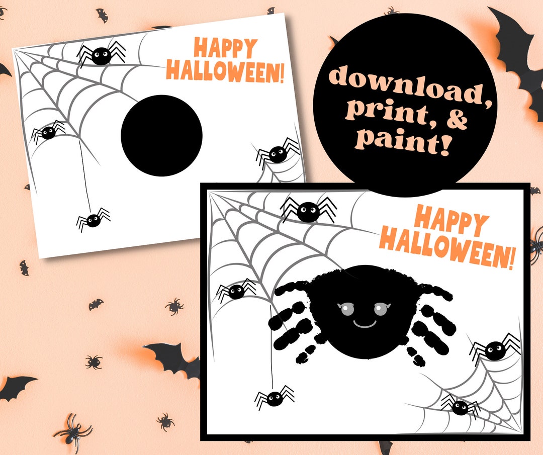 Happy Halloween Spider Handprint Art – Kids DIY Craft (digital Download ...