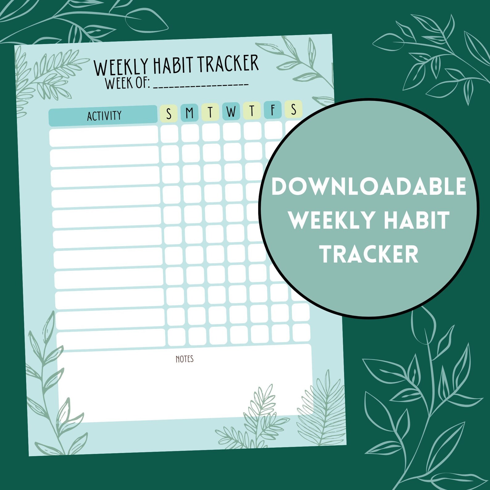 Monthly Habit Tracker, Printable Stationary (digital Download) - Etsy