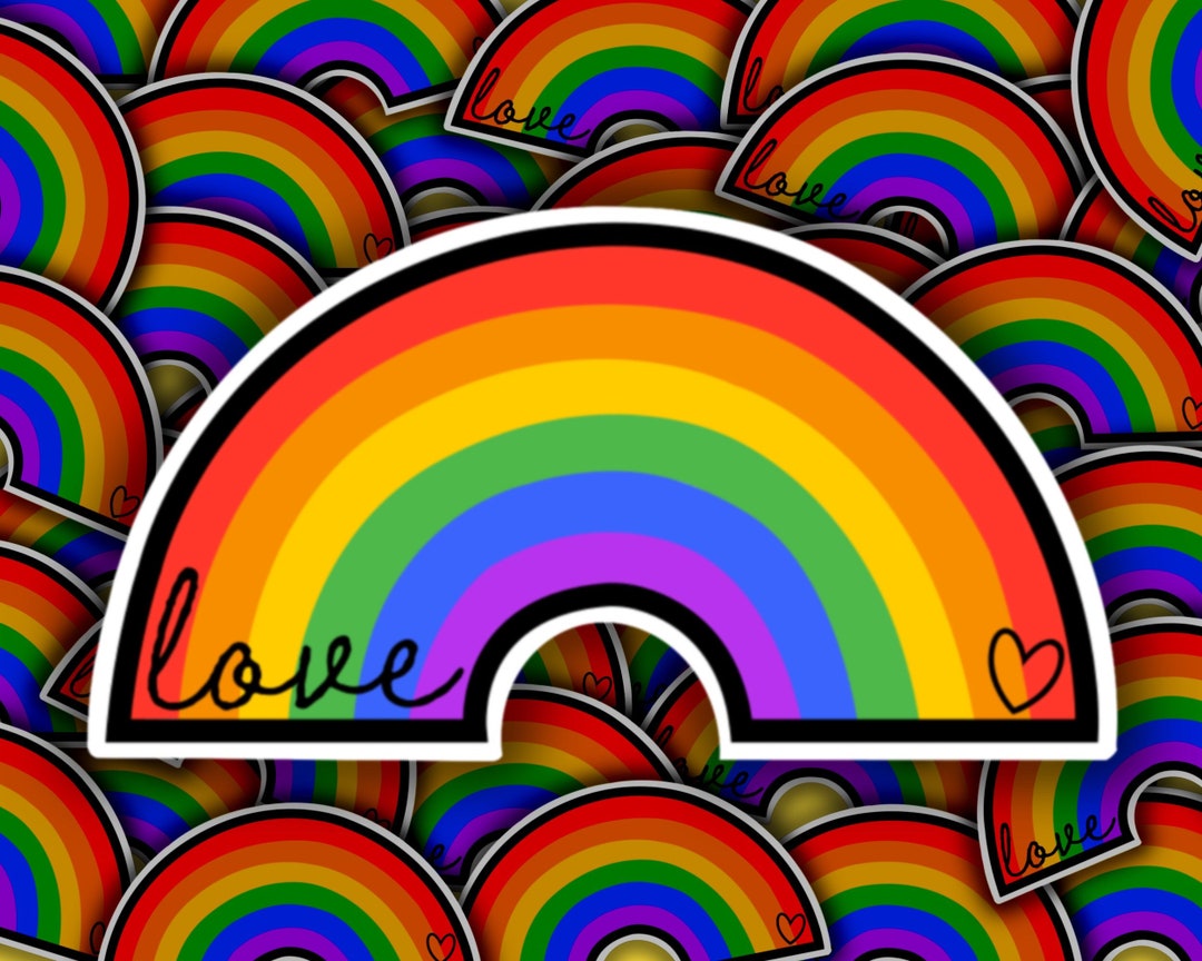 Rainbow Love Vinyl Sticker | Stickers for Hydroflask | Laptop Stickers ...