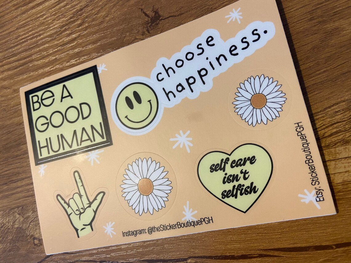 Positive Thoughts Sticker Vinyl Sticker Sheet Stickers for - Etsy