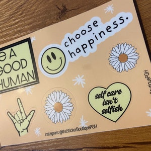 Positive Thoughts Sticker Vinyl Sticker Sheet | Stickers for Hydroflask ...