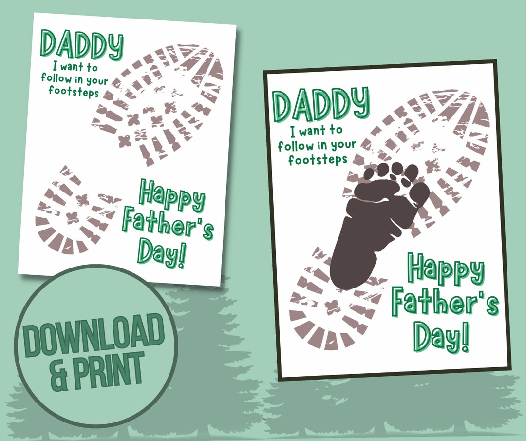 Daddy's Footsteps Printable - Download Print - Daddy - Father's Day ...