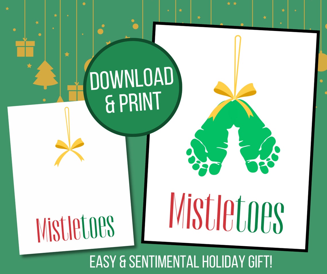 Mistletoes Printable Download Print Kids Craft Gifts - Etsy