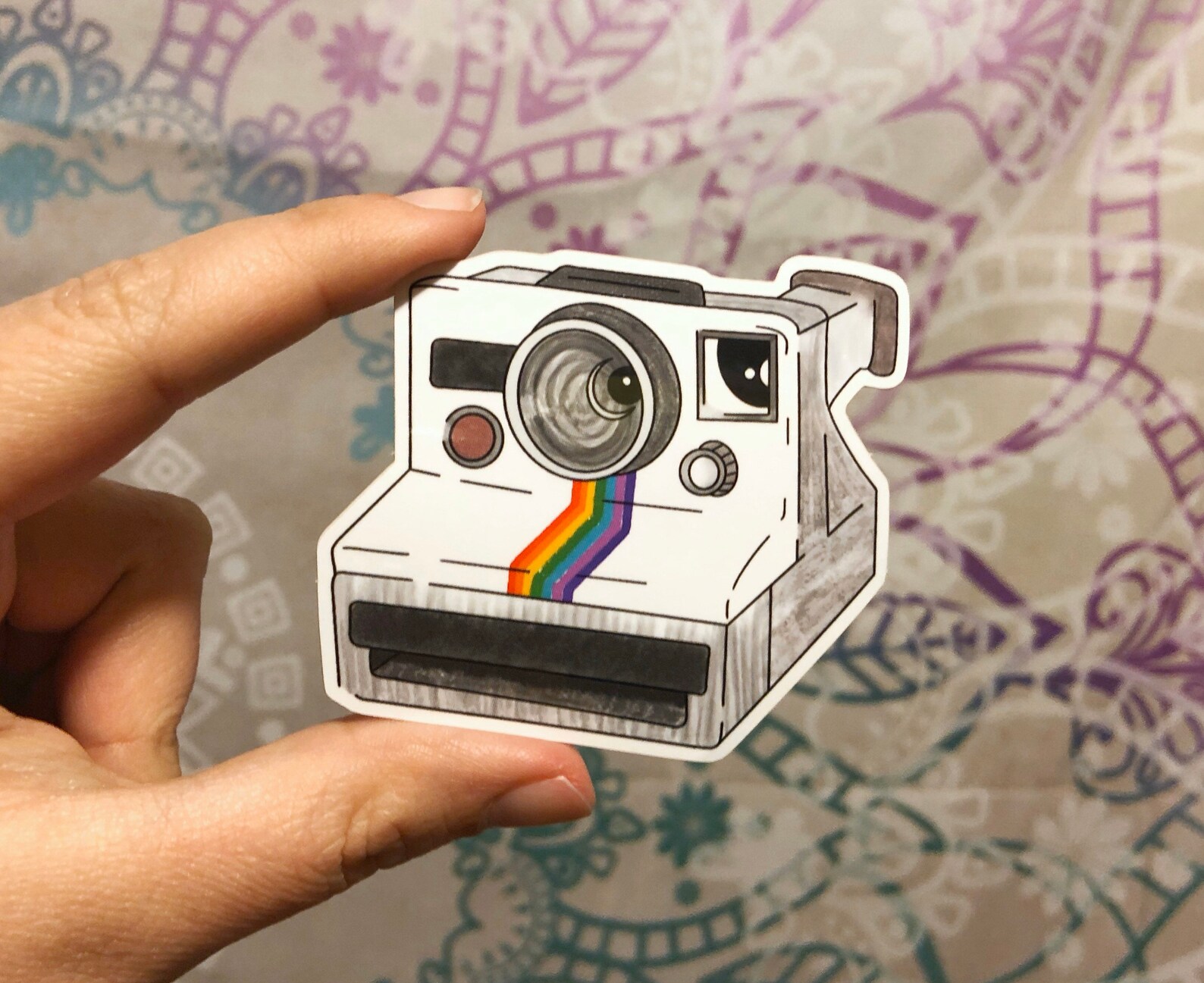 Sketch Polaroid Vinyl Sticker | Waterproof Laptop Decal - Etsy
