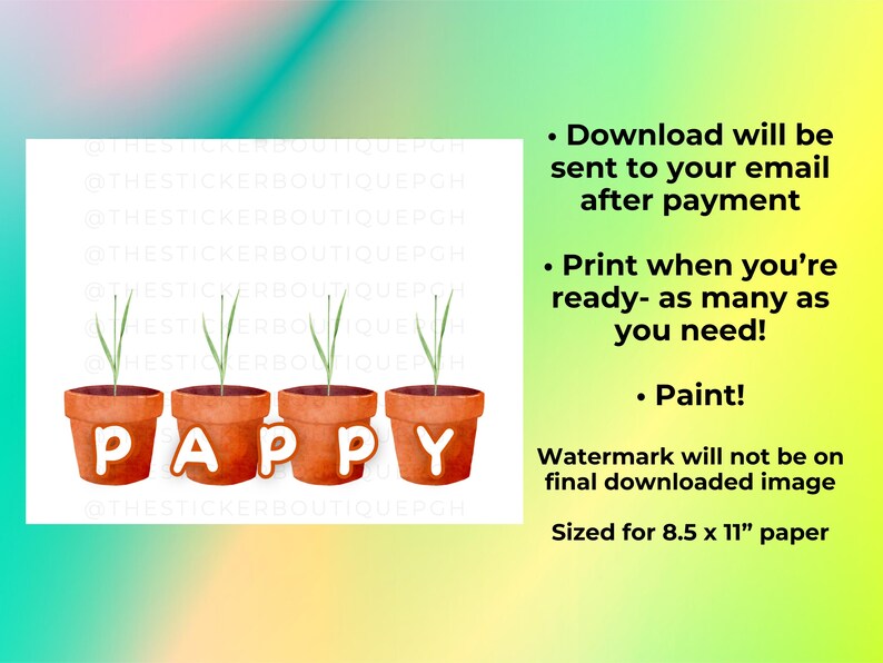 Handprint Flower Pot Craft for Pappy – DIY Kids Gift (PDF) - Etsy