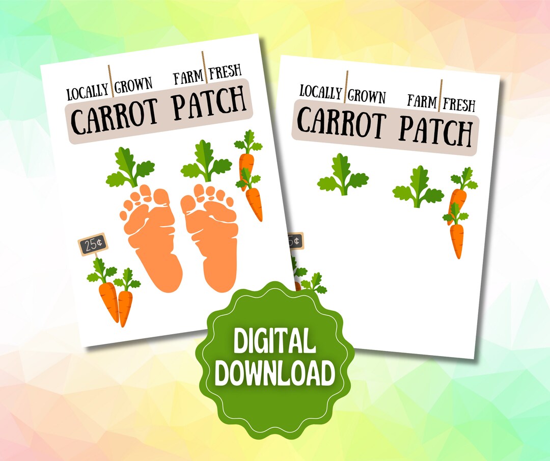 Carrot Patch Easter Printable - Download - Kids Craft - Gift - Kids ...